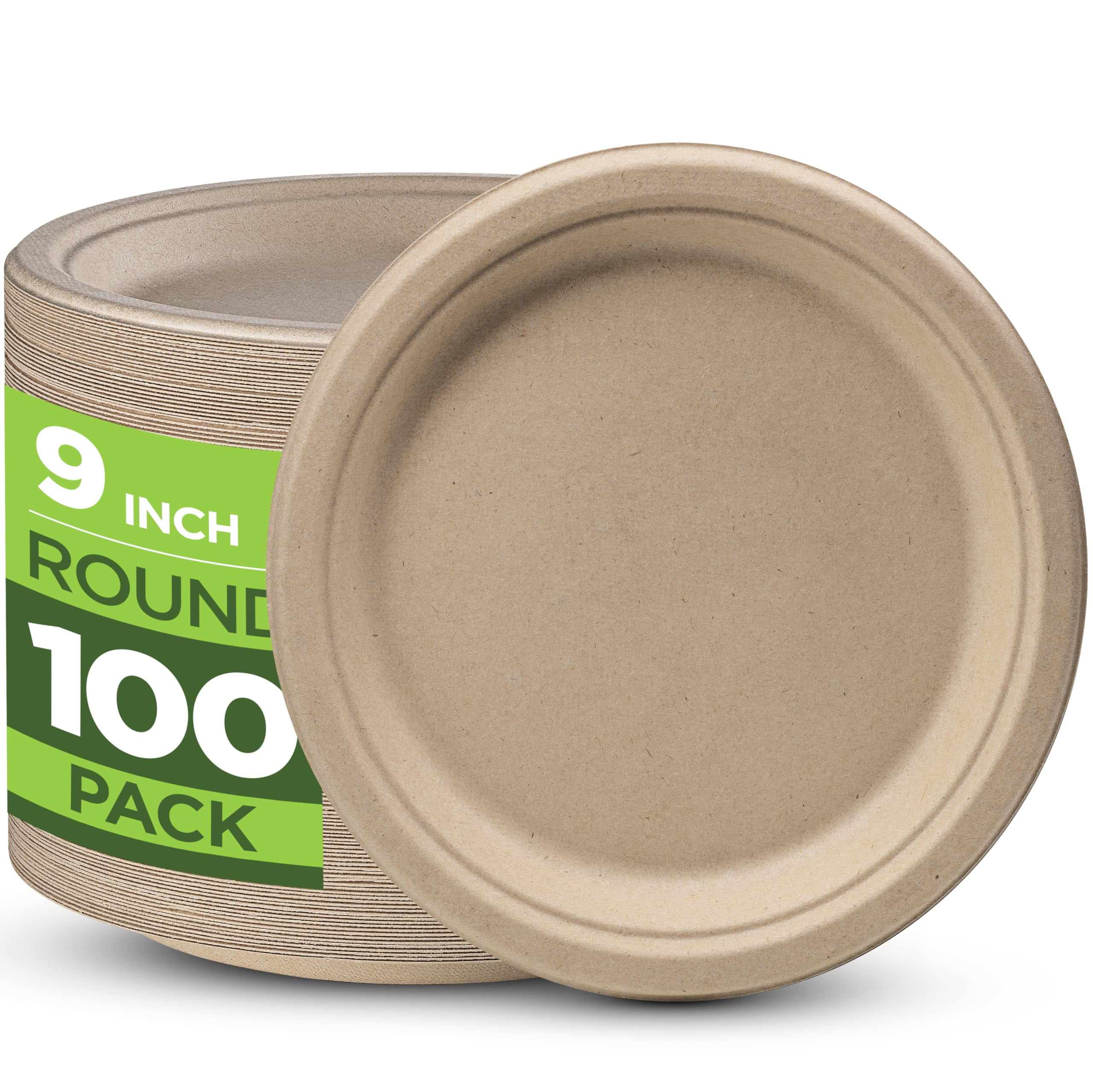 100% Compostable Paper Plates Heavy Duty AFN1- 100 Disposable Plates ...