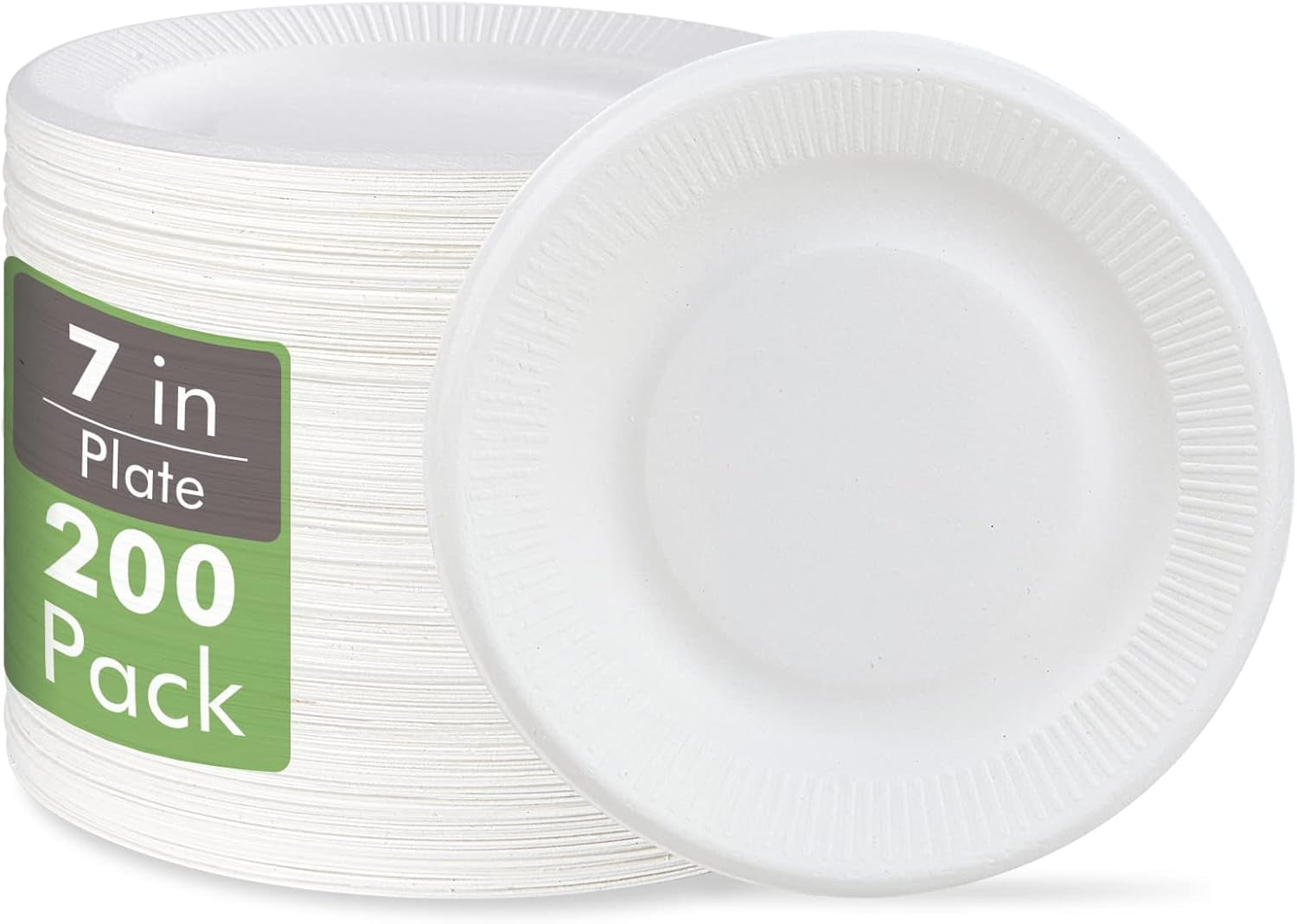 100% Compostable Small Paper Plates, 300 Pack 6 Inch Disposable Paper ...