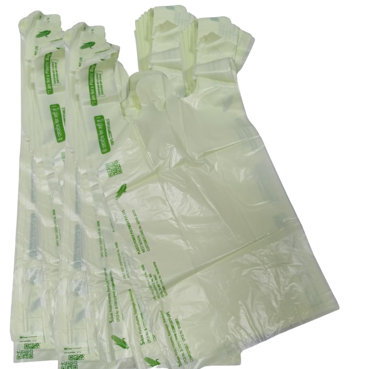 100 CompostableBiodegradable Shopping Bag Carry Bags holding weight ...