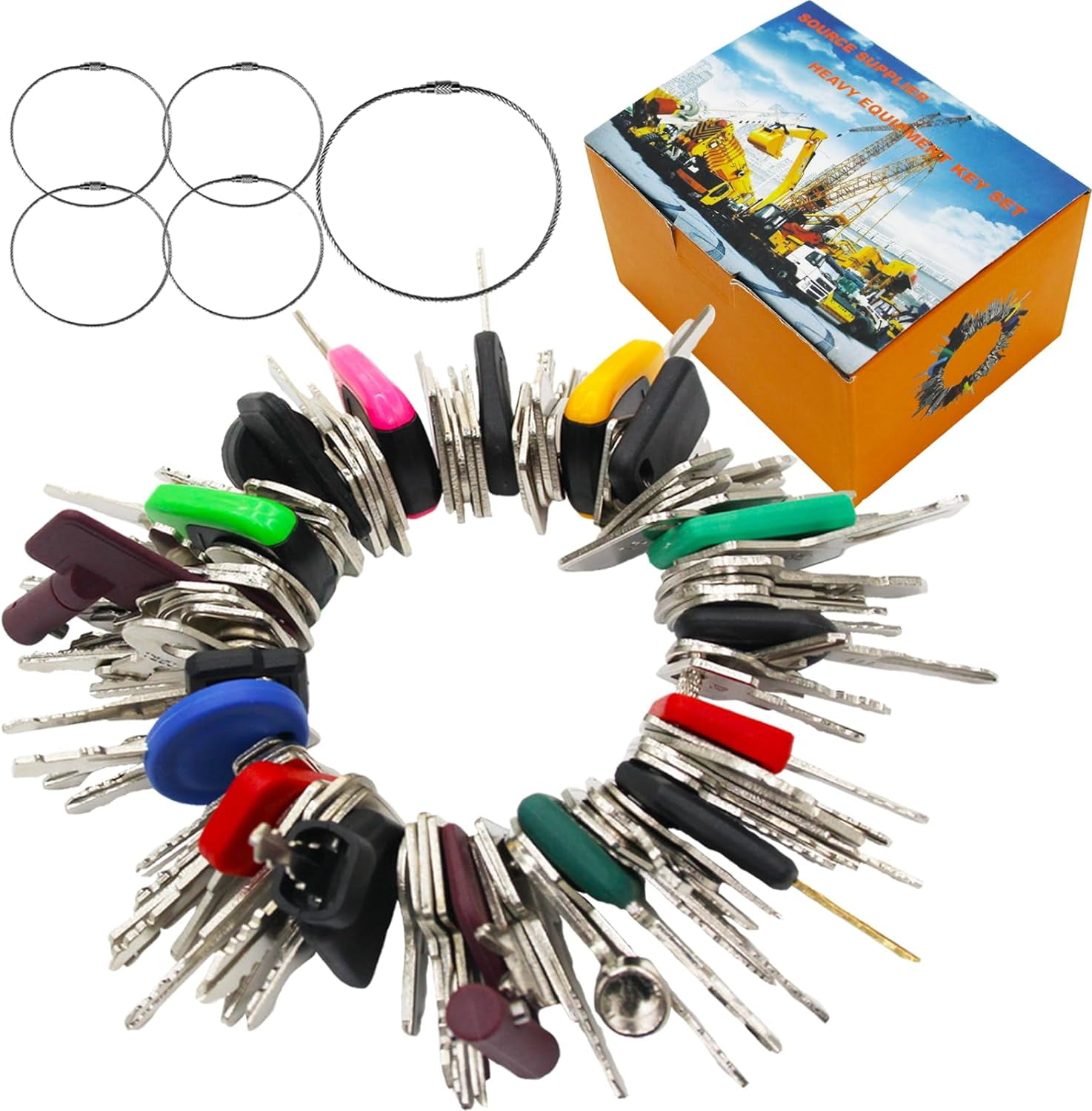 100 Construction Heavy Equipment Key Set for Various Machines - Walmart.com