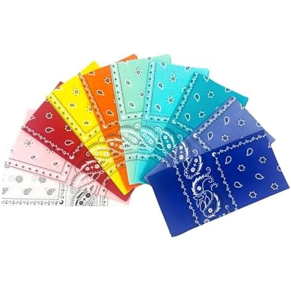 100% Cotton 10 Pack Fine Bandanas - Walmart.com