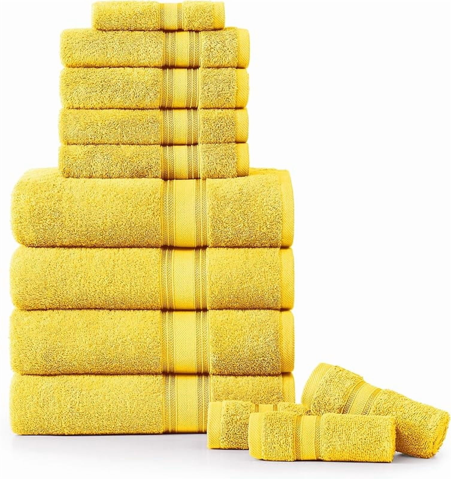 100% Cotton 18 Piece Bath Towel Set - Zero Twist, Quick Dry, Super Soft ...