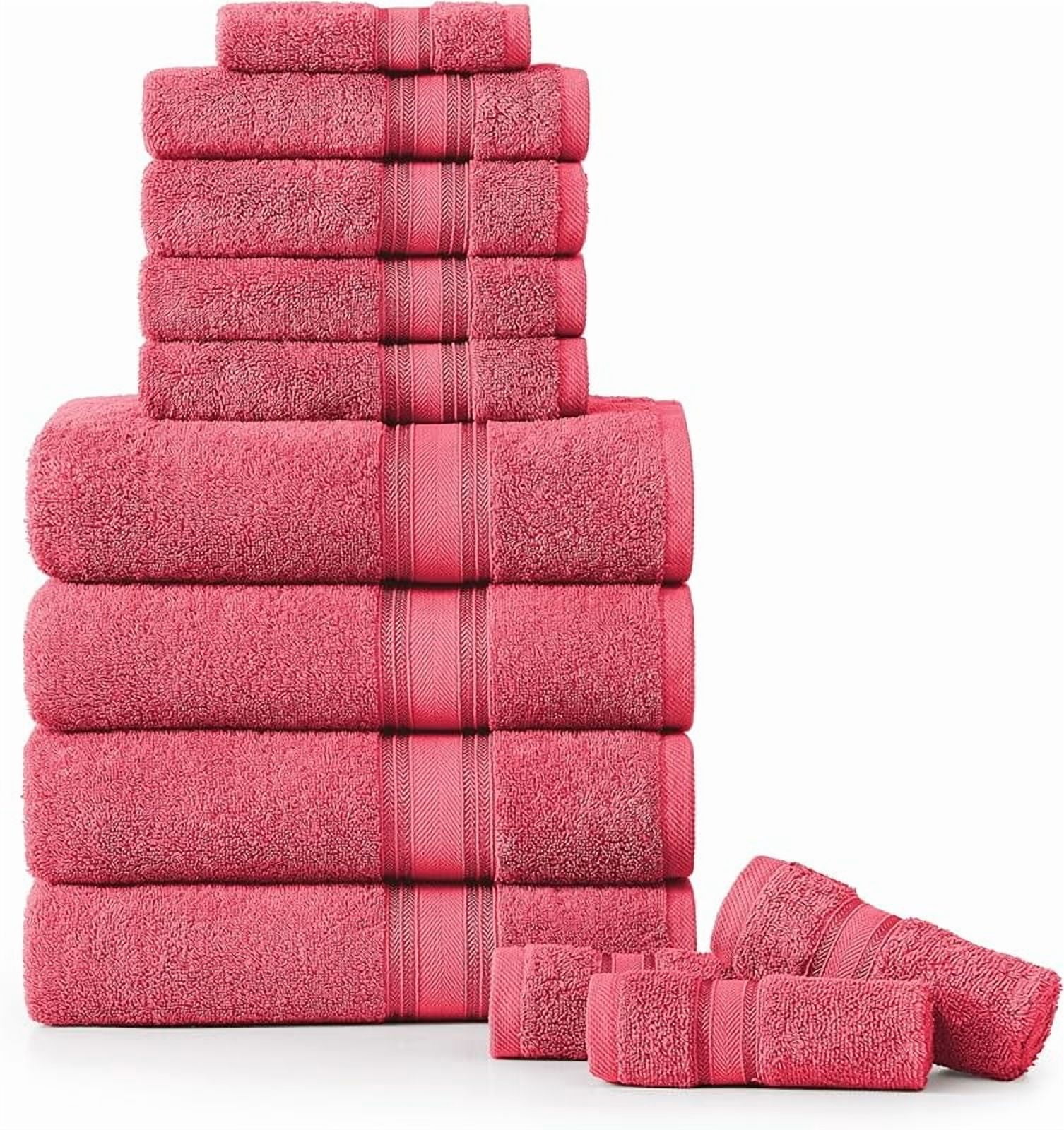 100% Cotton 18 Piece Bath Towel Set - Zero Twist, Quick Dry, Super Soft ...