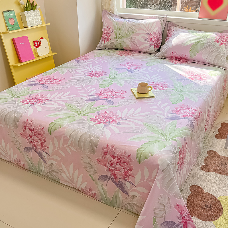 100% Cotton 1pcs Bed Sheet Flower Series Printed Double Top King Sheets ...