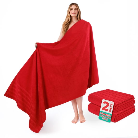 100% Cotton 2 Packed 35x70 Jumbo Large Bath Sheet - Walmart.com