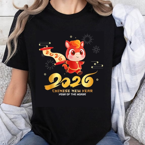 100% Cotton 2026 Chinese New Year Year Of The Horse Cartoon Horse ...