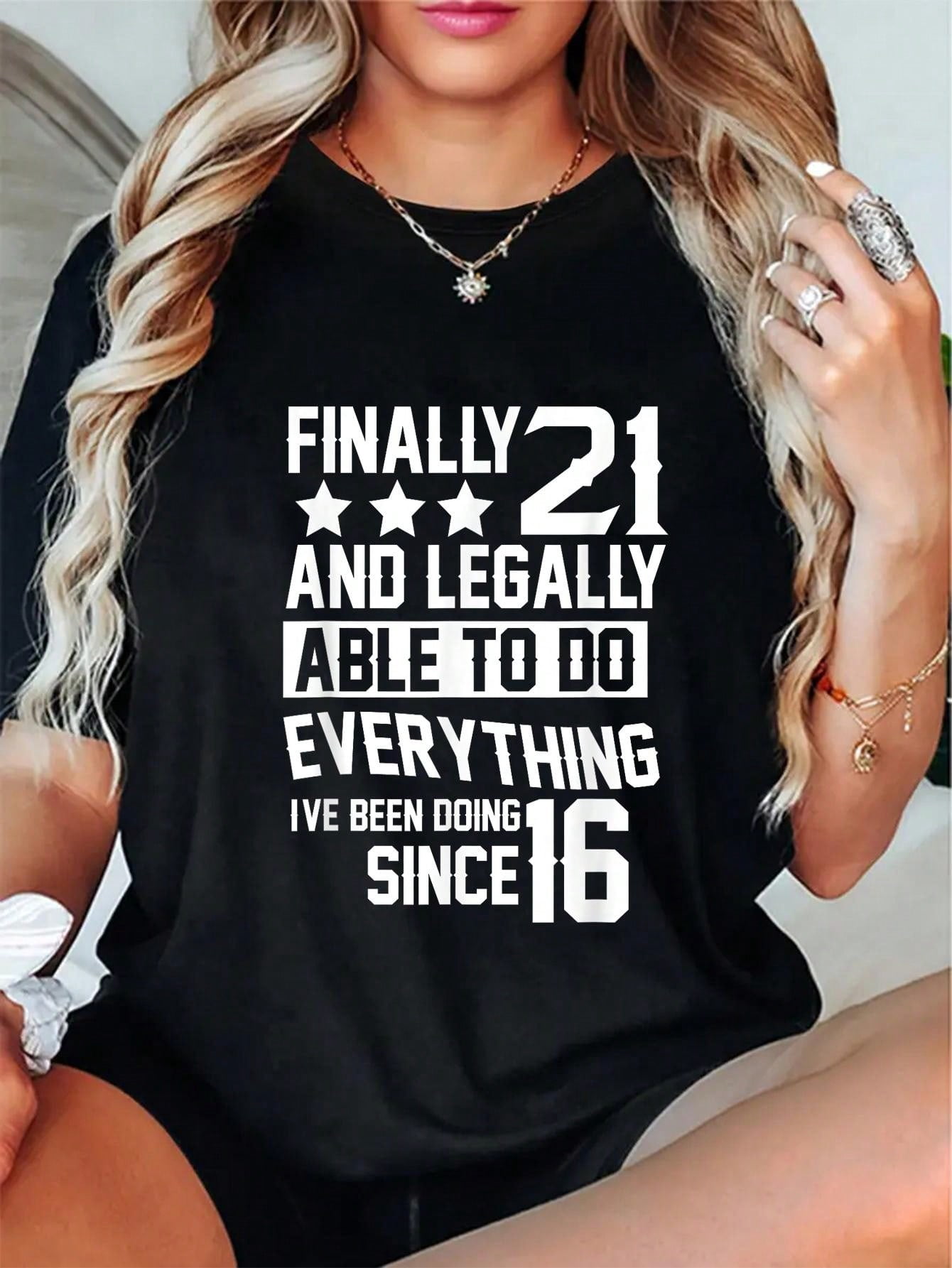 100% Cotton 21 Years Old - 21st Birthday T-Shirt - Walmart.com