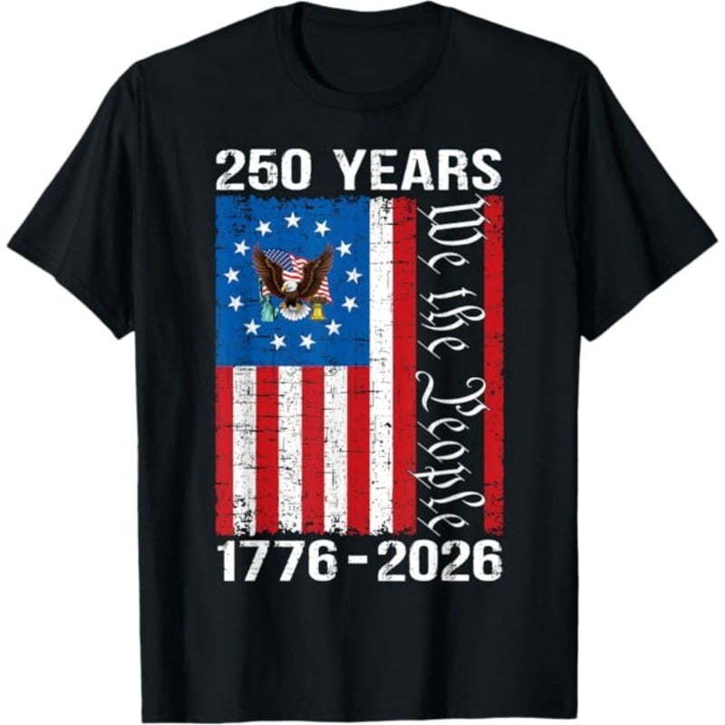 100% Cotton 250 Years American Anniversary 250th USA US Flag 4th of ...