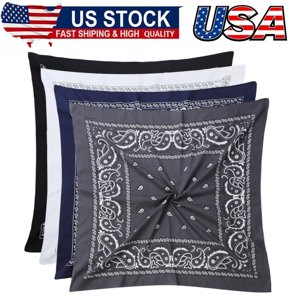 100%Cotton 27"x27"Large Bandanas for Men&Women,Multi-Purpose Bandana ...