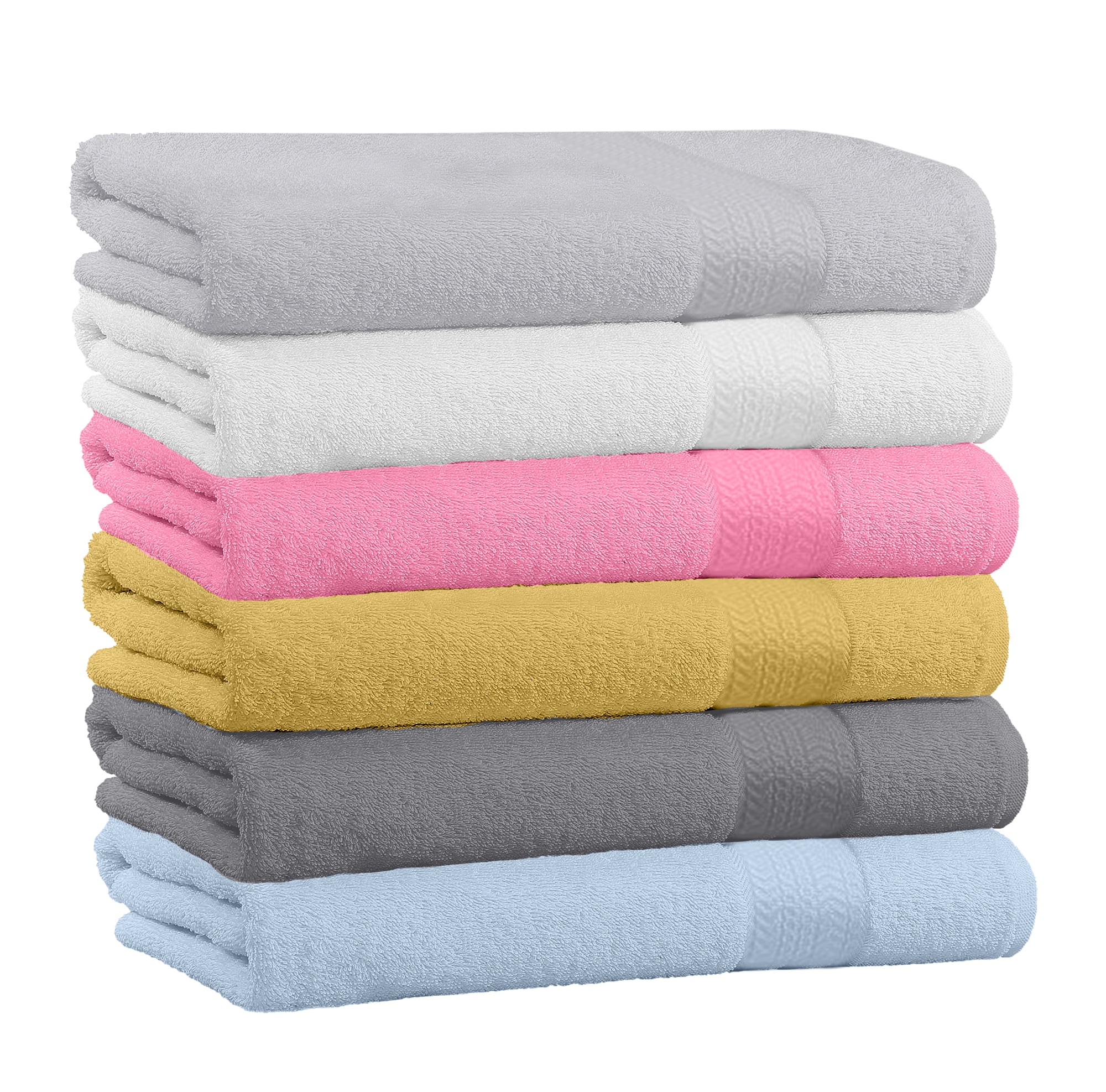 100% Cotton 4-Piece Bath Towels - Extra Soft Fade-Resistant Towels - 54 ...