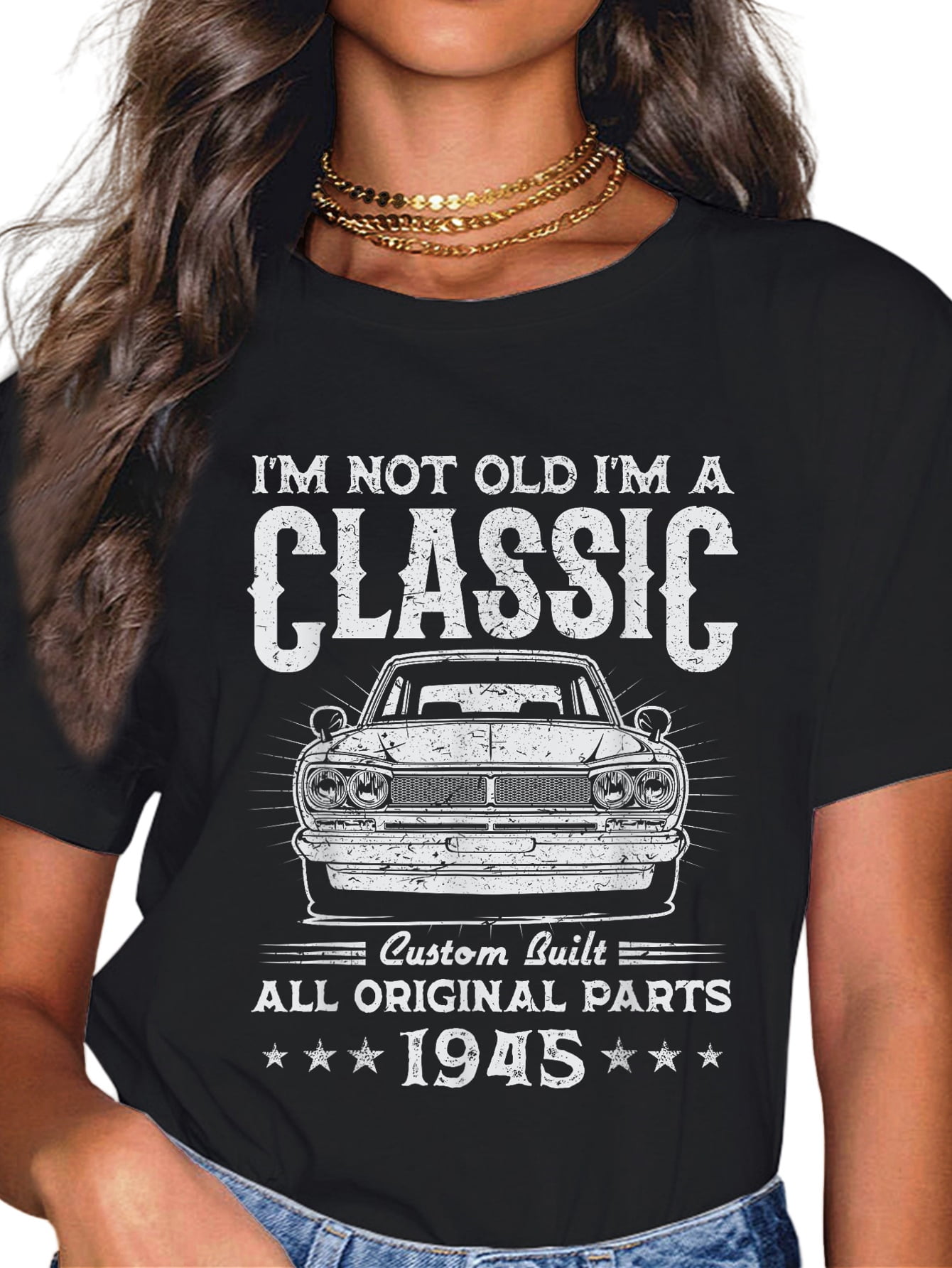 100% Cotton 80 Year Old Gifts Vintage Classic Car 1945 80th Birthday T ...