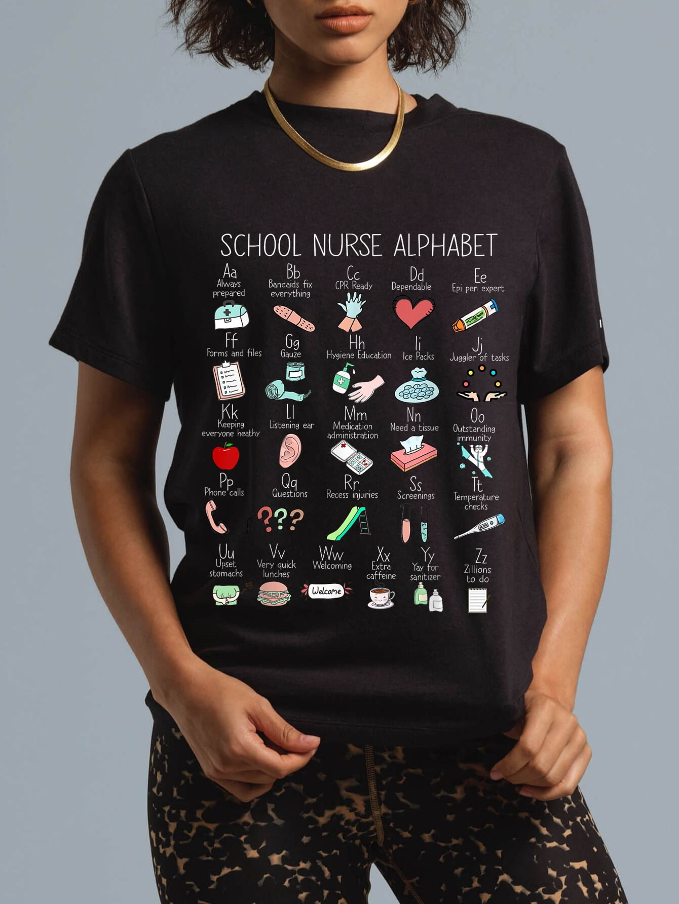 100% Cotton ABC School Nurse Alphabet Nurse Appreciation Nurse Educator ...