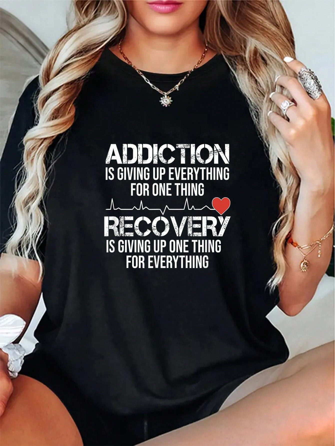 100% Cotton Addiction VS Recovery AA NA Heartbeat For A Clean Sober ...