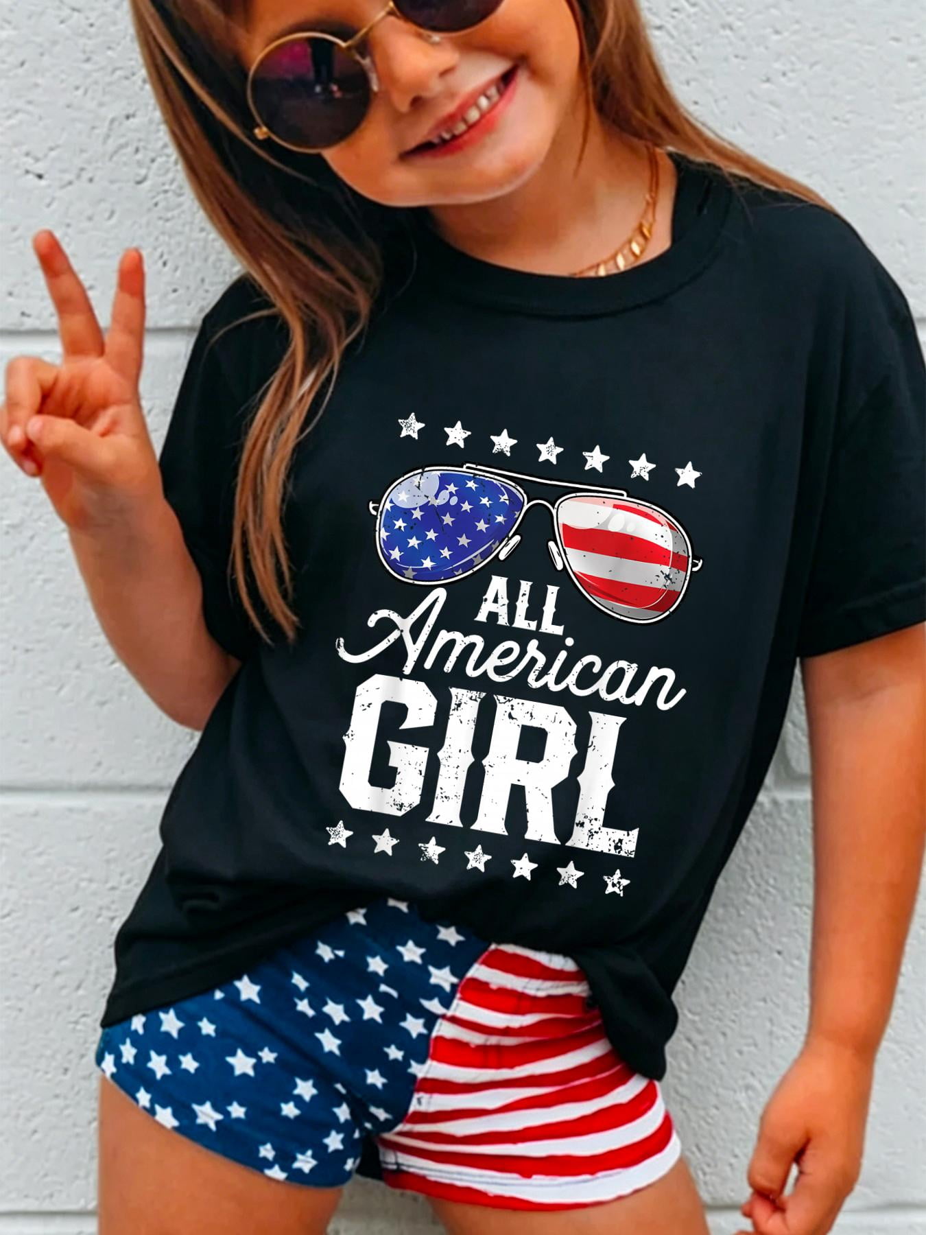 100% Cotton All American Girl 4th of July Family Matching Sunglasses ...