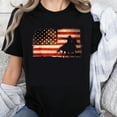 100% Cotton American Flag Cowboy Riding Horse Patriotic Western Design ...