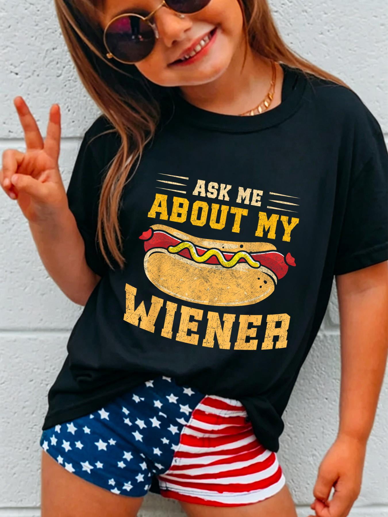 100% Cotton Ask Me About My Weiner 4th of July Hot Dogs Adult Humor ...
