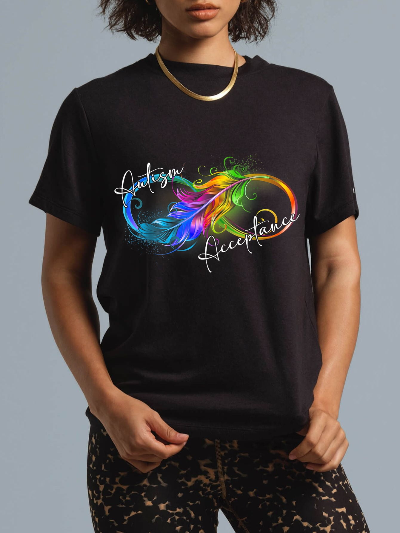 100% Cotton Autism Red Instead Infinity Symbol Autistic Acceptance T ...