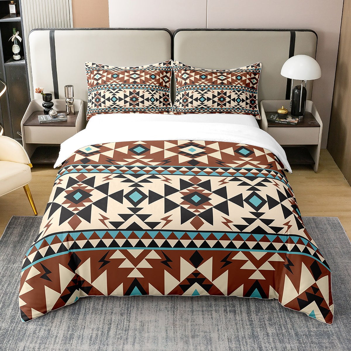 100% Cotton Aztec Patterned Duvet Cover Aztec Aztec Stripes Bedding Set ...
