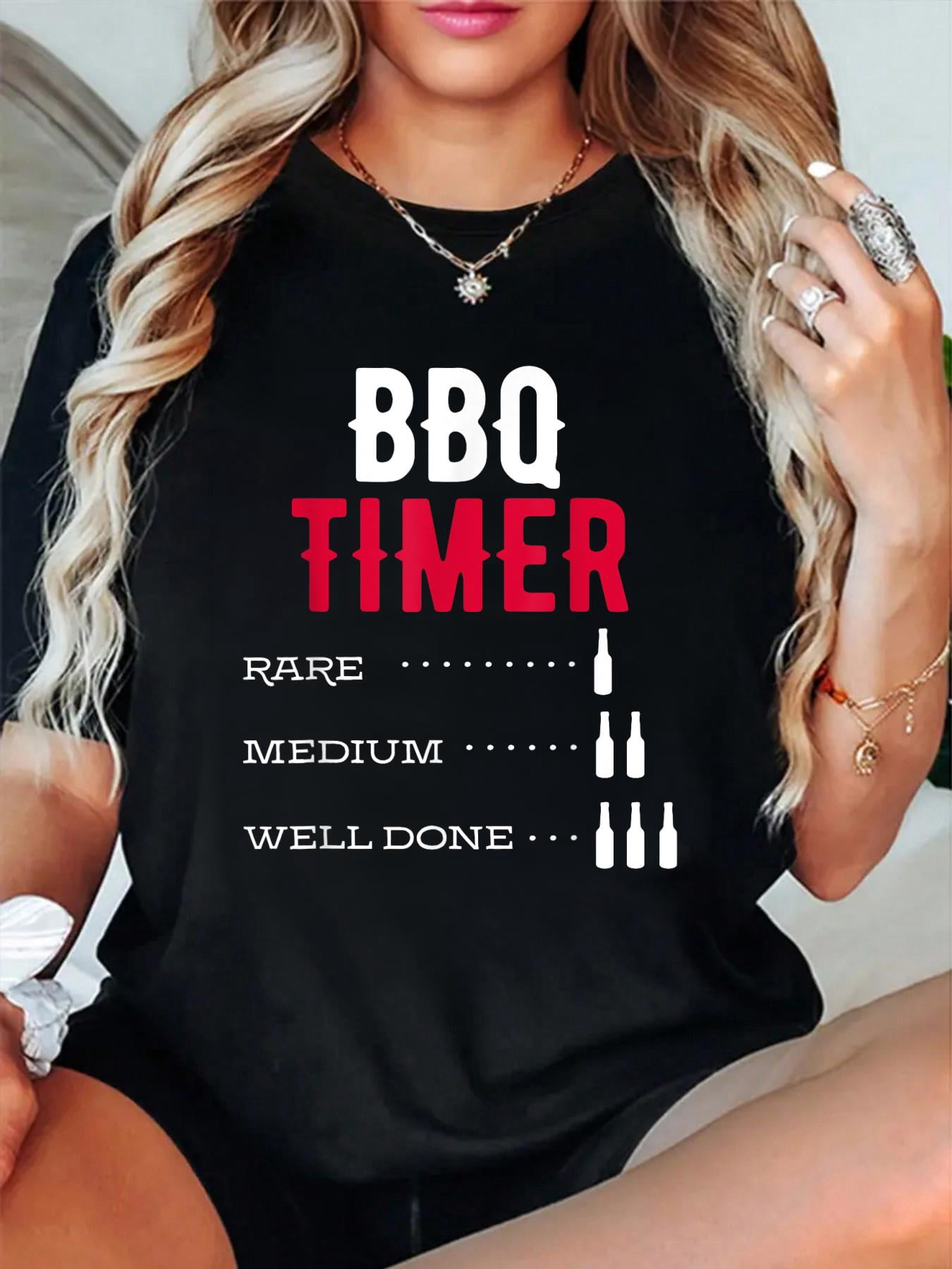 100% Cotton BBQ Timer Rare Medium Well Done Beer Steak Lover Cook Chef ...
