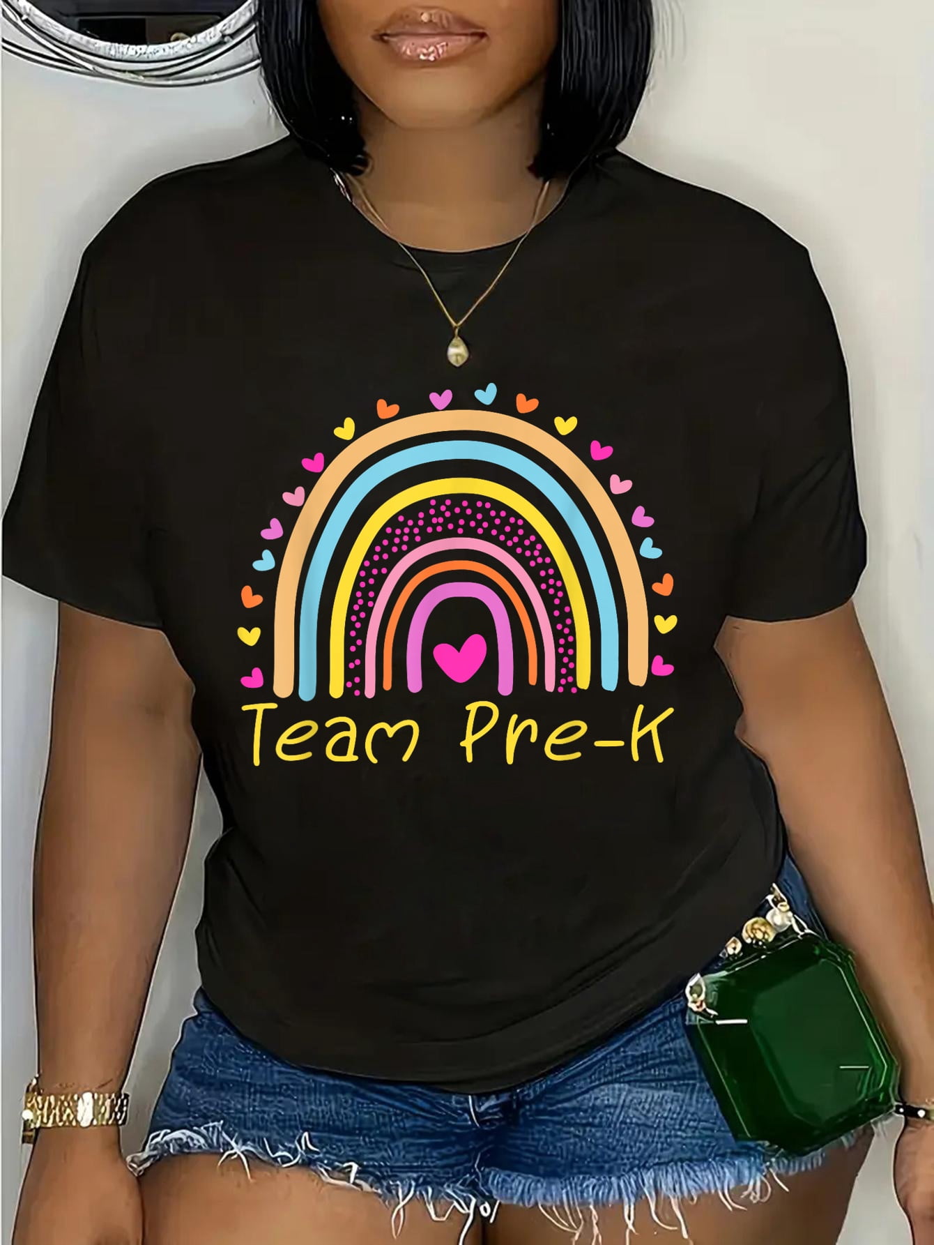 100% Cotton Back To School Team Pre-K Squad Crew Teacher Rainbow T ...