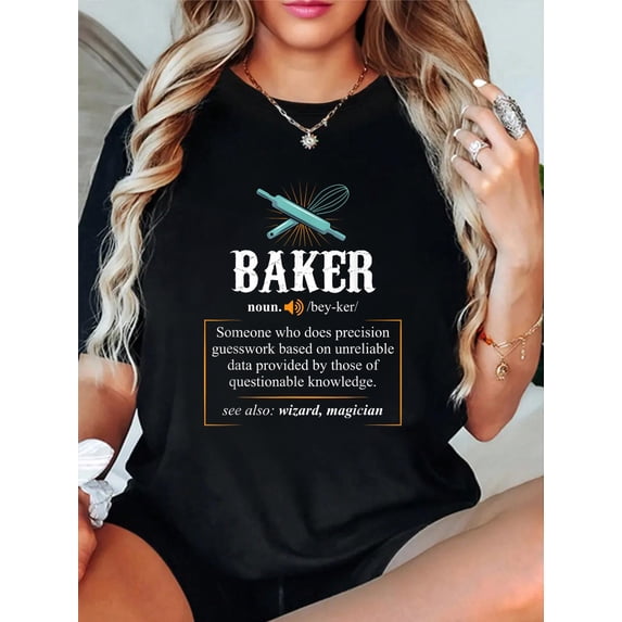 100% Cotton Baker T Shirts Definition I Funny Baking Tshirts T-Shirt ...