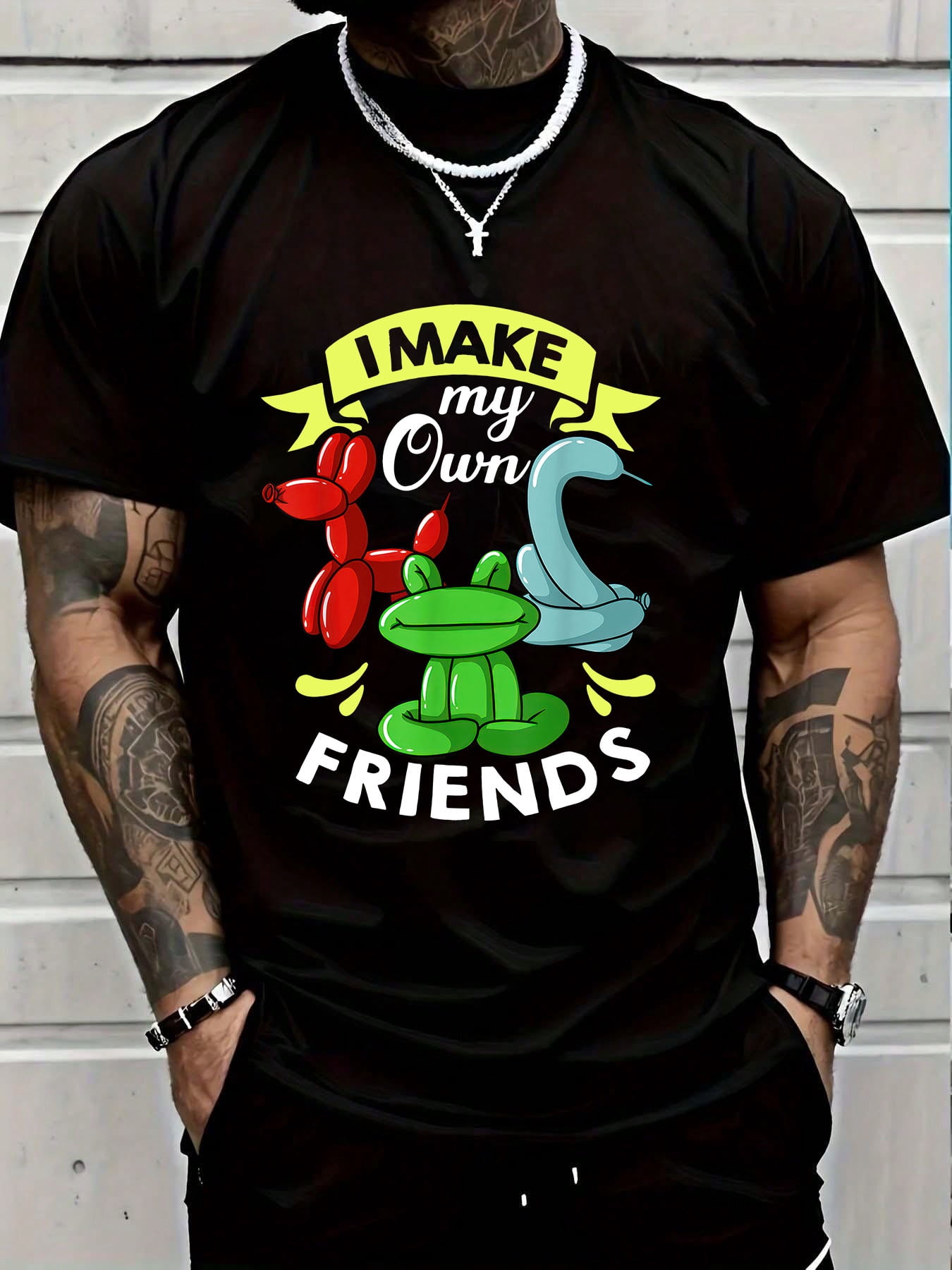 100% Cotton Balloon Animal Artist Twister Twisting T-Shirt Round Neck ...