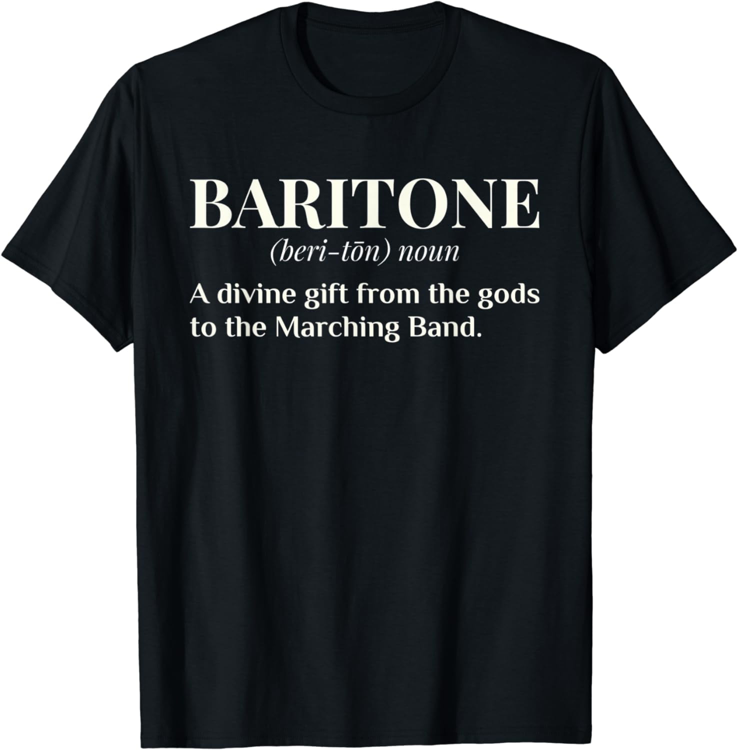100% Cotton Baritone Definition Funny Marching Band Camp Gift T-Shirt ...