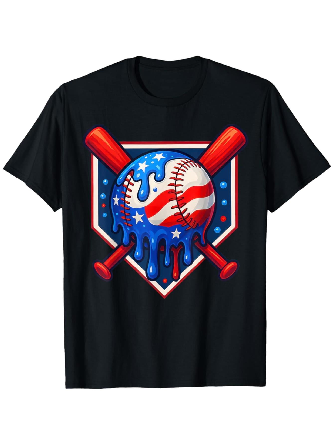 [100% Cotton] Baseball Drip Boys Dripping ice Cream Baseball american ...