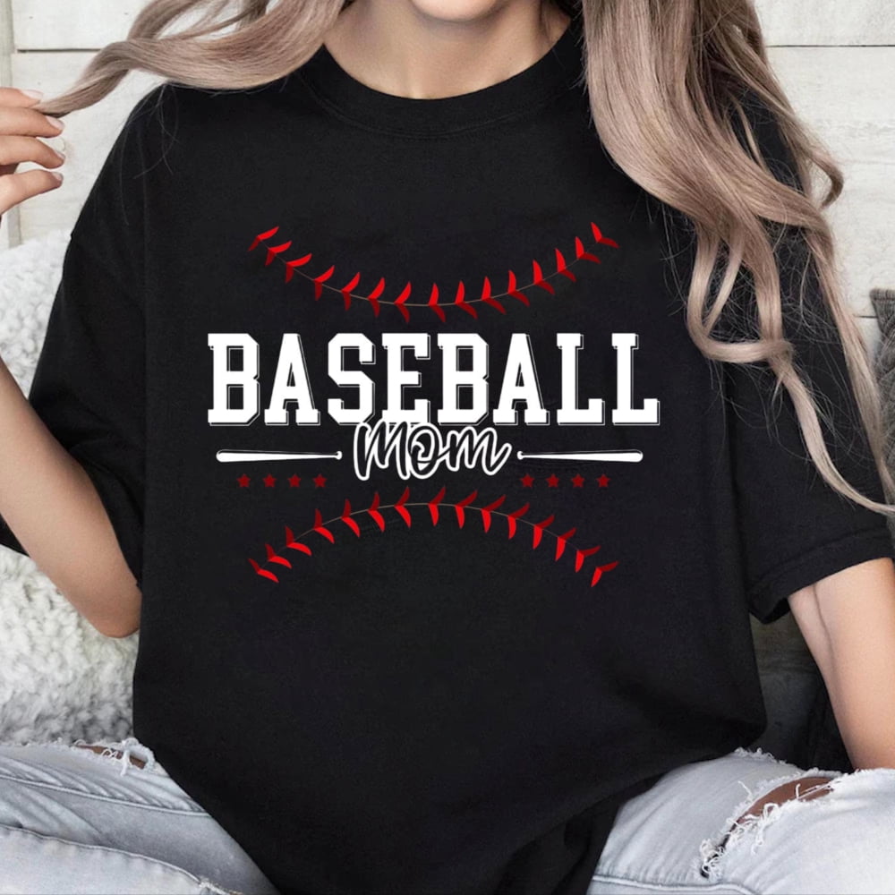 100% Cotton Baseball Shirts for Women Baseball Mom T-Shirt Game Day ...