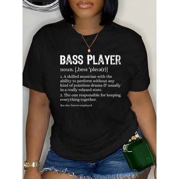 100% Cotton Bass Player Definition Bassist Gift for Musicians T-Shirt ...