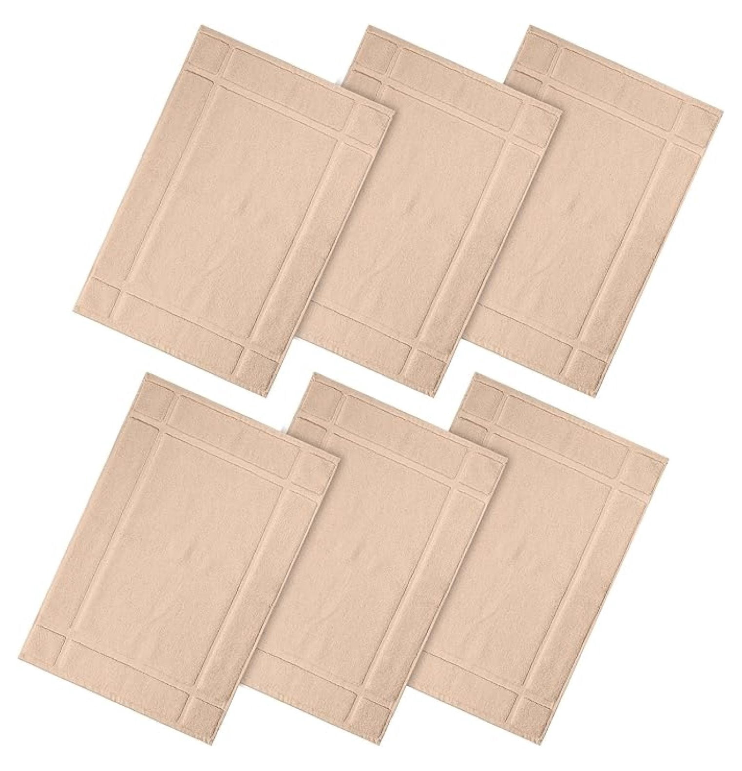 100% Cotton Bath Mats 24 x 17 Inches, Quick Dry, 1350 GSM Banded Border ...