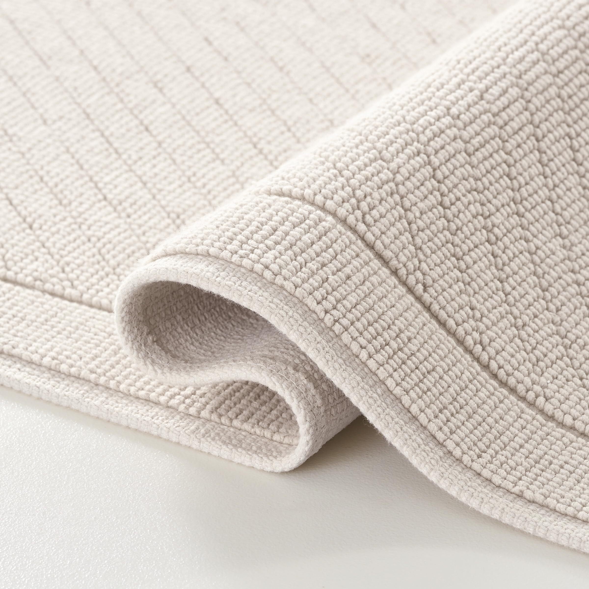 100% Cotton Bathroom Rug - High Absorbent Stylish Textured Woven Design ...