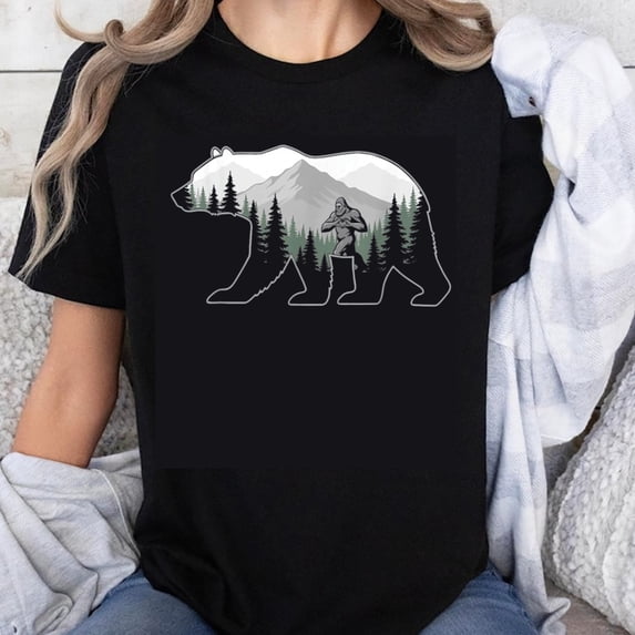 100% Cotton Bear Mountain Forest Hiking Outdoor Nature Adventure ...