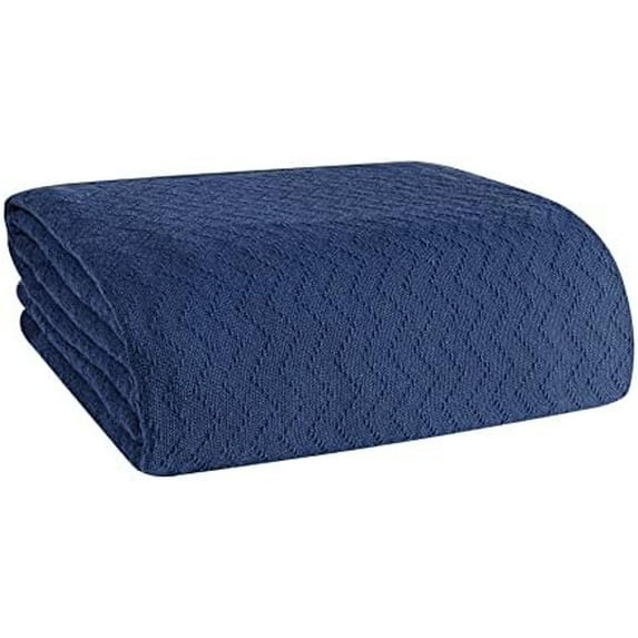 100% Cotton Bed Blanket, Breathable Thermal Blanket King Size, Soft ...