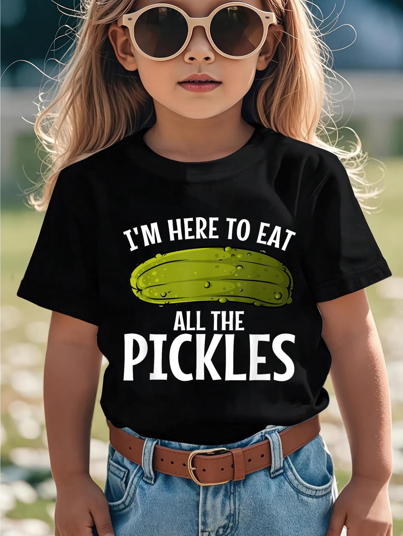 100% Cotton Best Pickle Design Kids Cucumber Pickle Lover T-Shirt ...