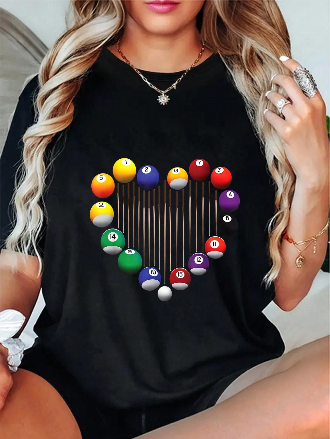 100% Cotton Billiard Pool Billiard Ball Billiard Player Lover Heart Men ...