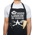 100% Cotton, Black Funny Aprons for Men, Dad, Husband - Birthday ...