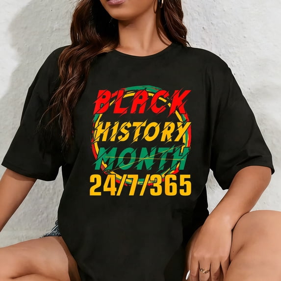 100% Cotton Black History 24 7 365 Black History Month African Women ...