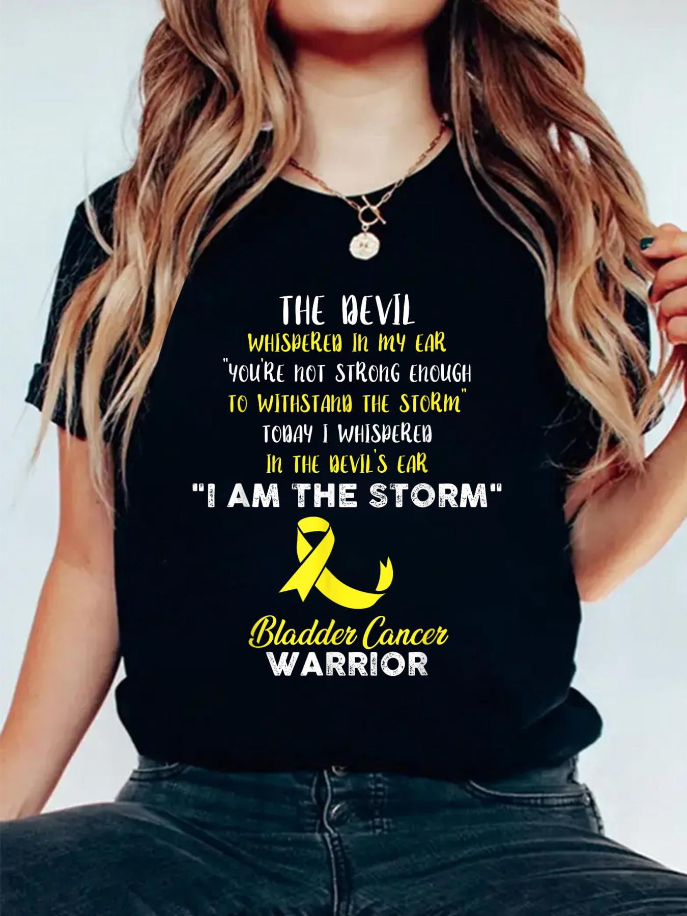 100% Cotton Bladder Cancer Fight Cancer Ribbon T-Shirt Women's Men's ...