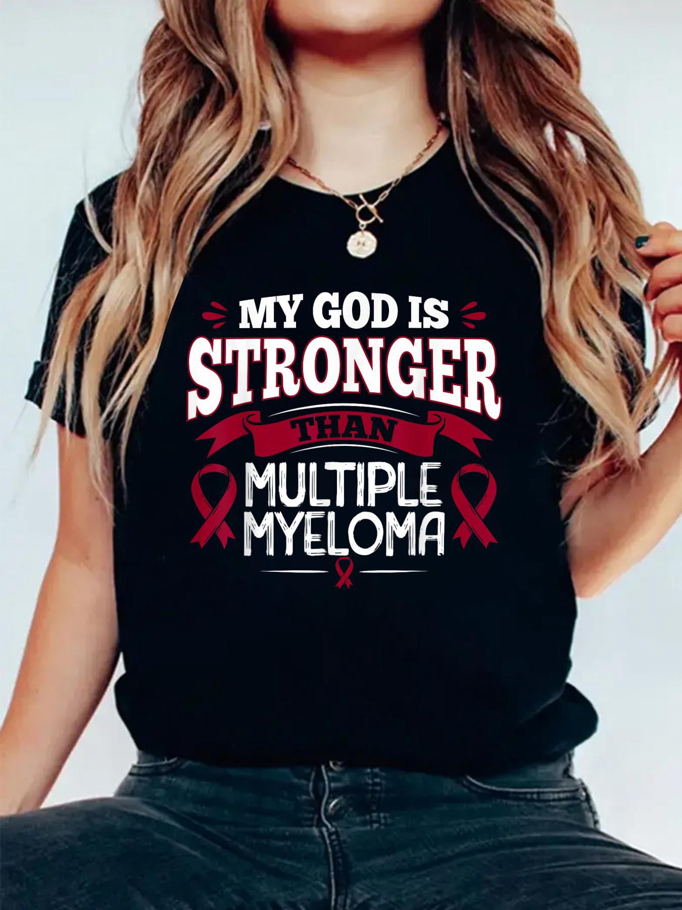 100% Cotton Blood Cancer Survivor - Multiple Myeloma Awareness Ribbon T ...
