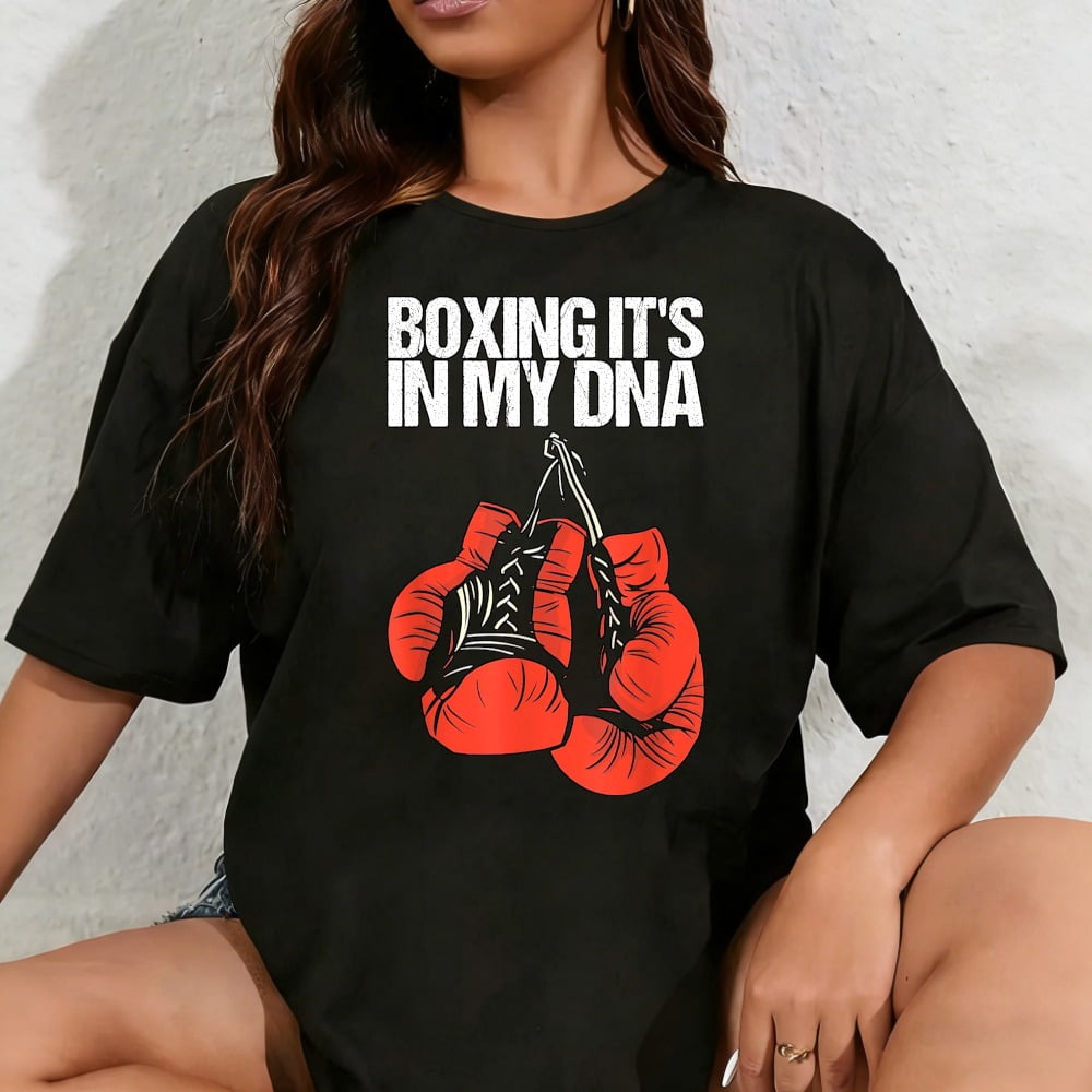 100% Cotton Boxing It's In My DNA Funny Boxing T-Shirt T-Shirt ...