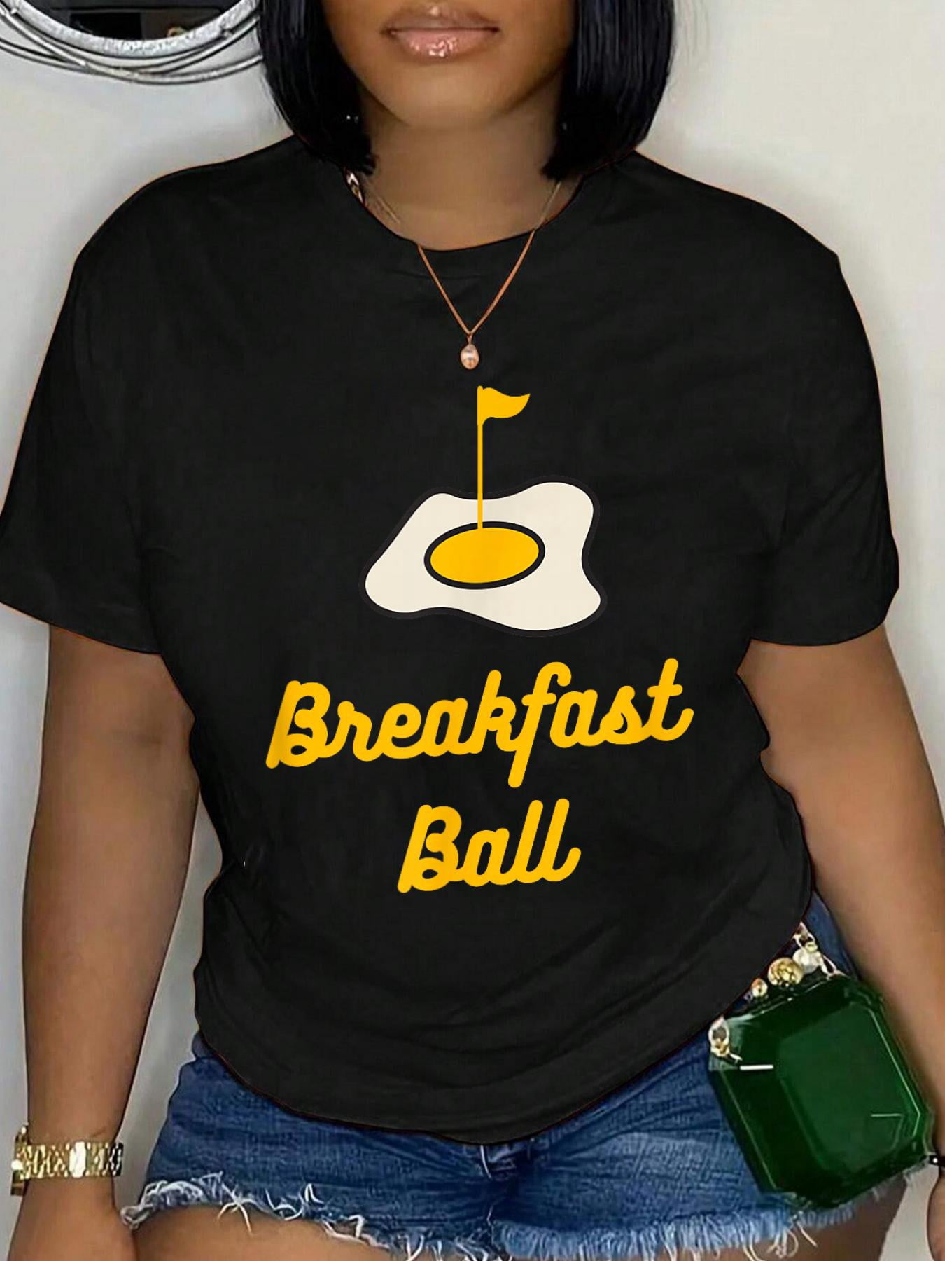 100% Cotton Breakfast Ball Mulligan Golf T-Shirt Women's Men's Graphic ...