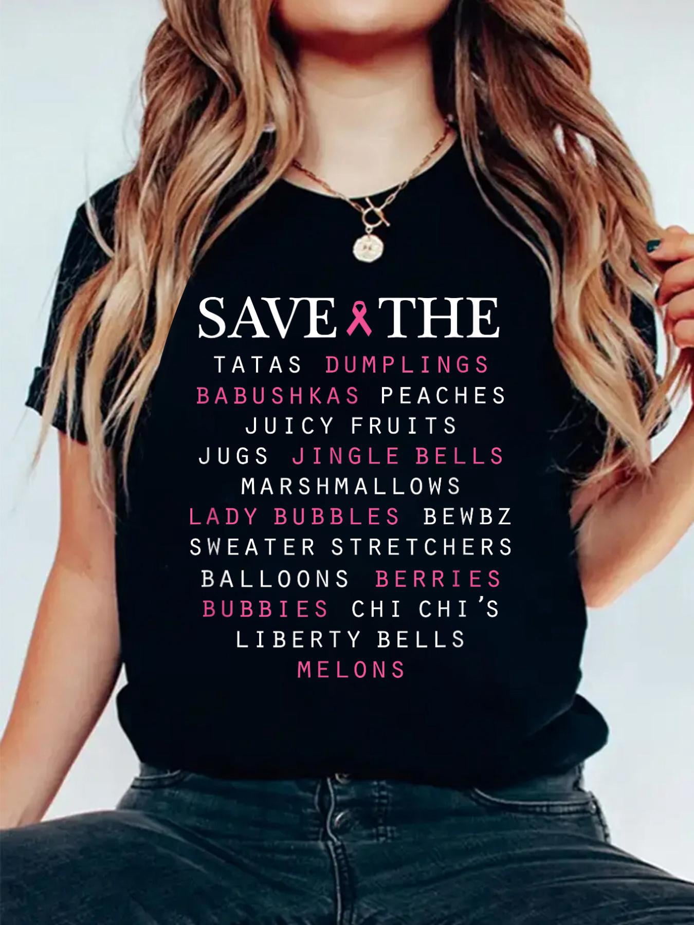 100% Cotton Breast Cancer Awareness Slang Terms T-Shirt Women's Men's ...