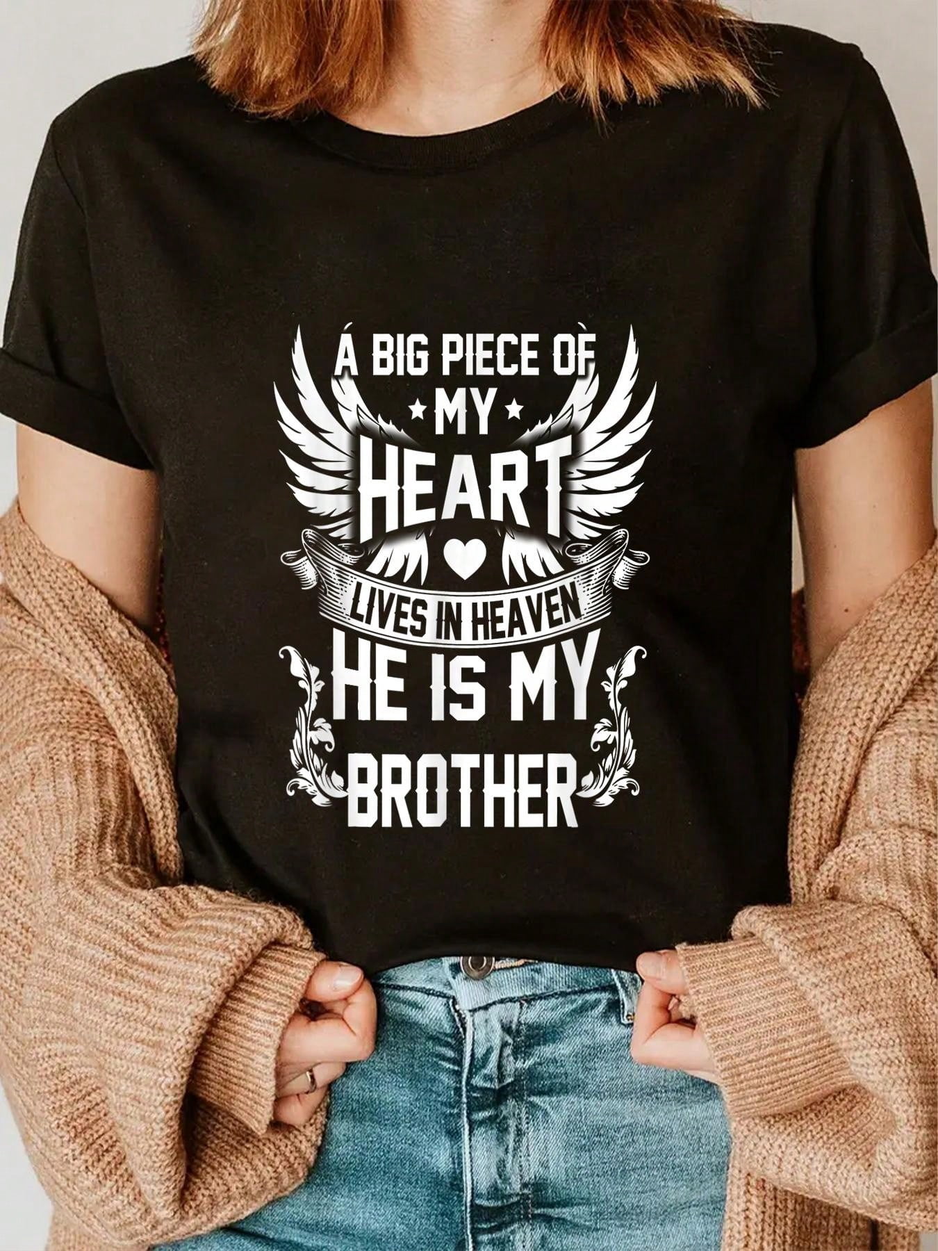 100% Cotton Brother My Angel Shirt In Memory Of Brother In Heaven T ...