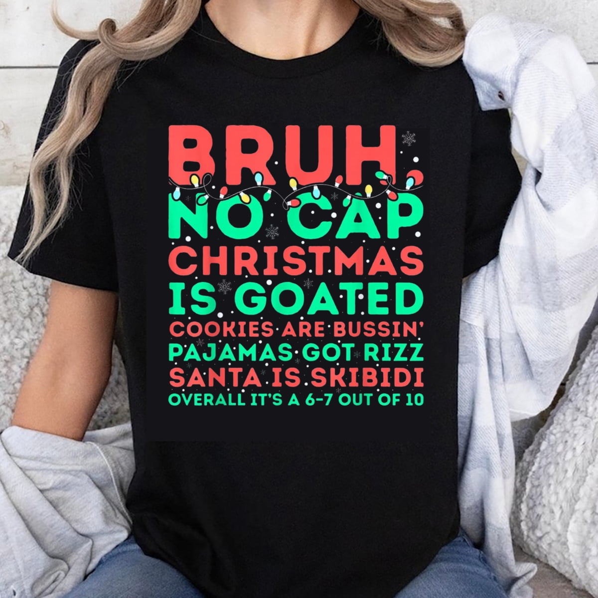 100% Cotton Bruh No Cap Christmas Is Goated Cookies Are Bussin Pajamas ...