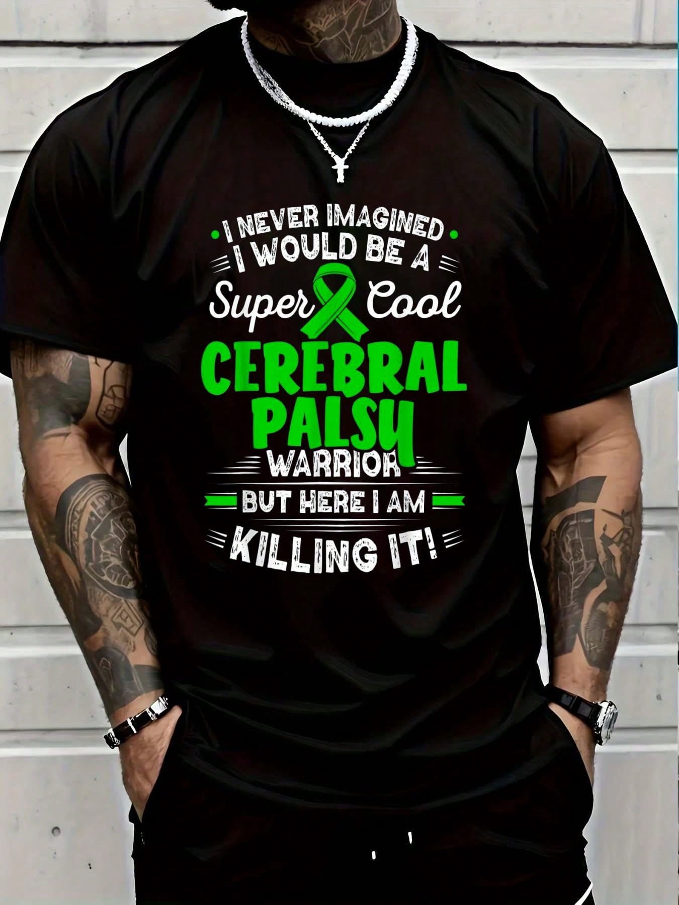 100% Cotton CP Cool Cerebral Palsy Warrior Cerebral Palsy Awareness T ...