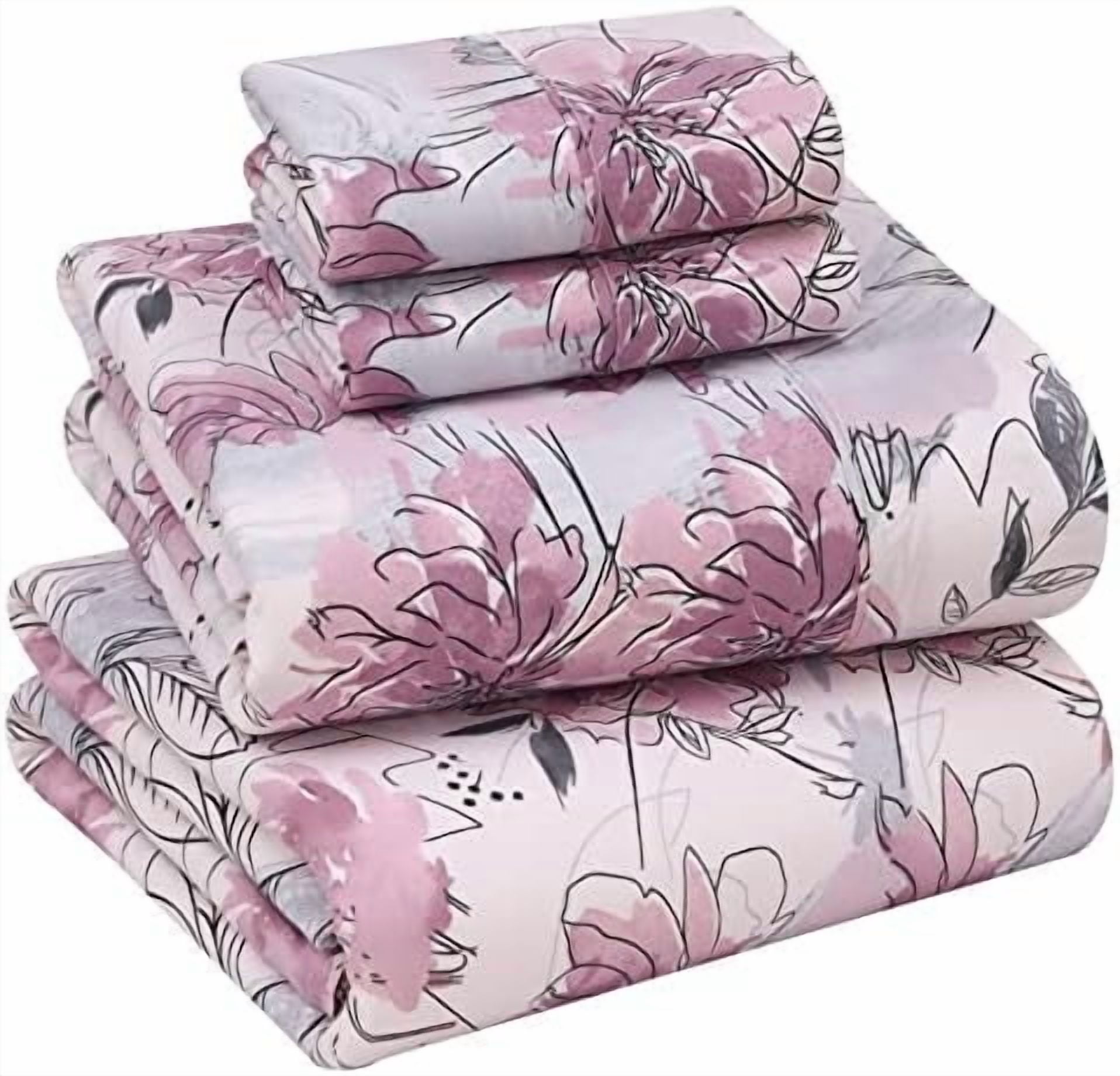 100% Cotton California King Sheet Sets, 4 Pieces, Soft & Breathable ...
