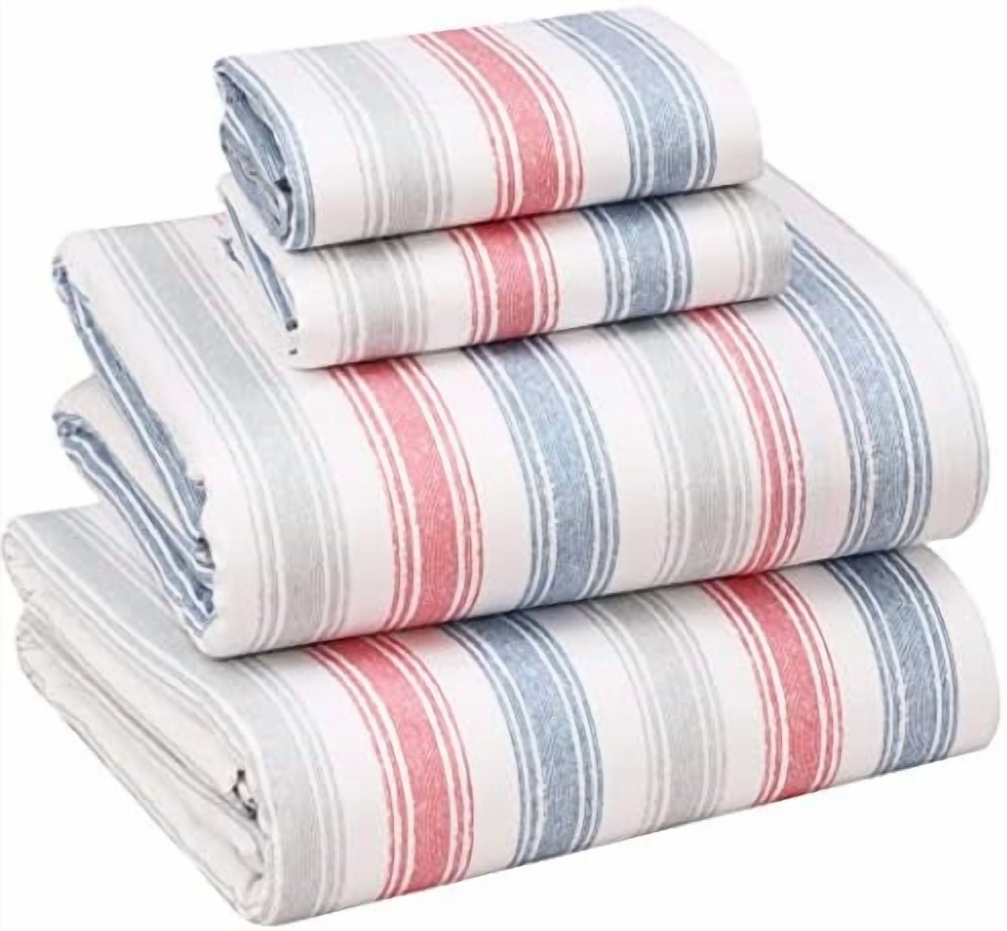 100% Cotton California King Sheet Sets, 4 Pieces, Soft & Breathable ...