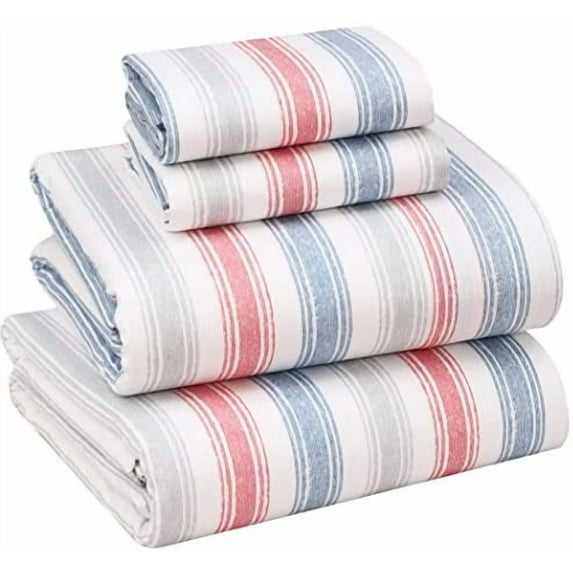 100% Cotton California King Sheet Sets, 4 Pieces, Soft & Breathable ...