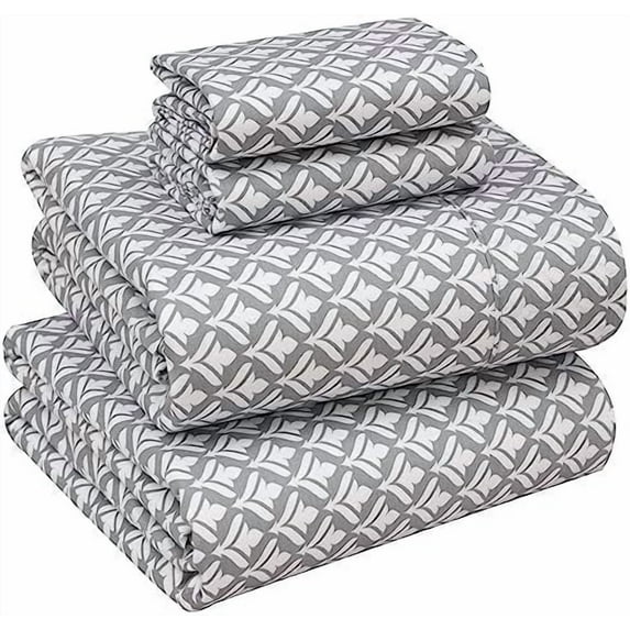 100% Cotton California King Sheet Sets, 4 Pieces, Soft & Breathable ...